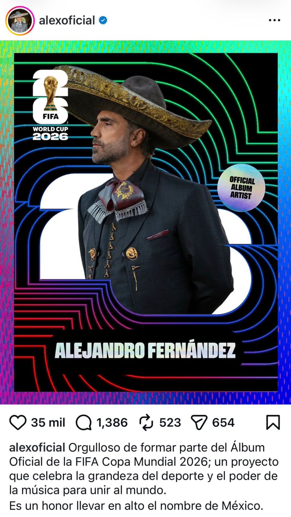 Alejandro Fernandez to sing National Anthem for the opening of the ...